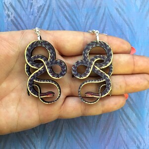Large Snake Earrings, Python Serpent Witch Earrings, Weird Earrings ...