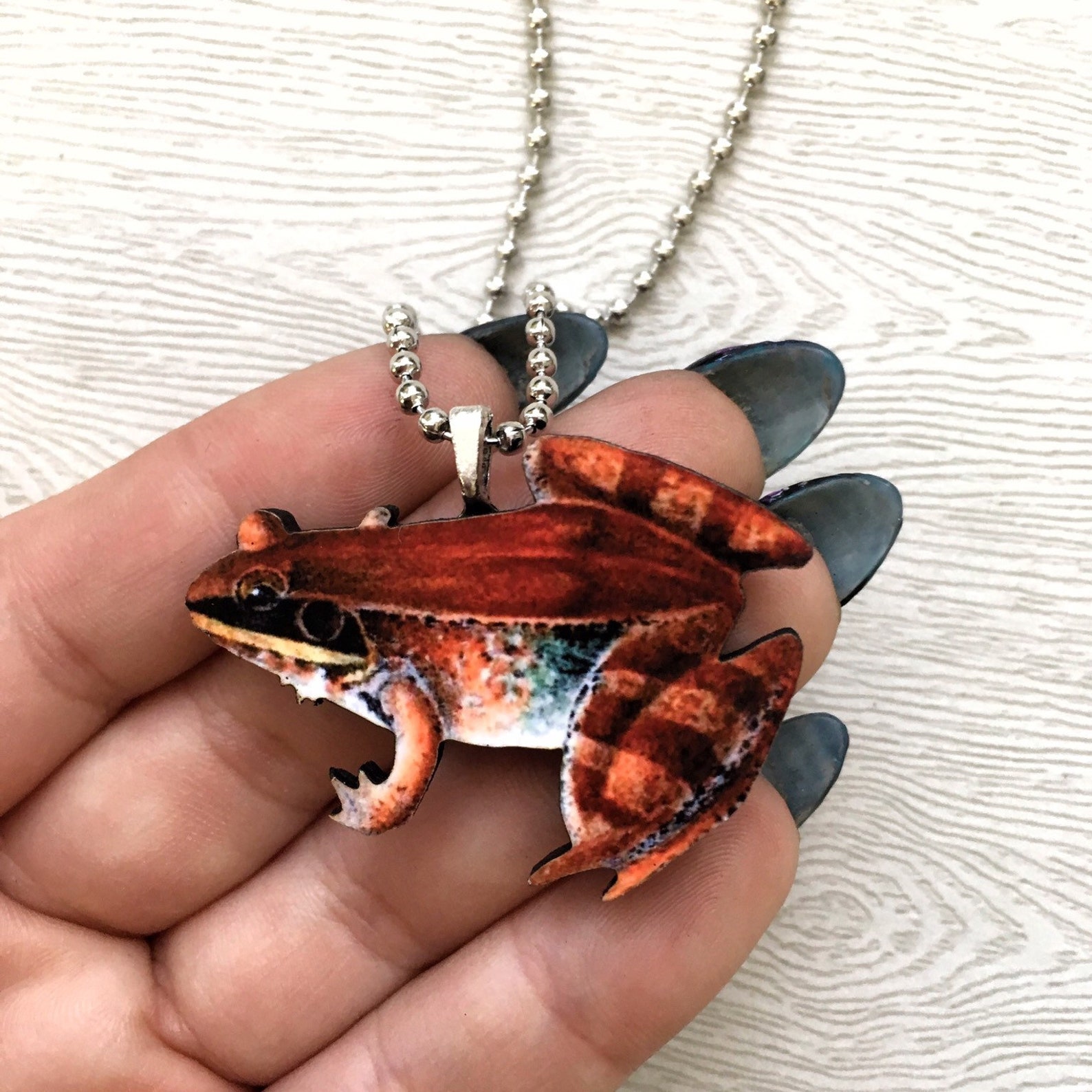 Red Frog Necklace Frog Jewelry Toad Witch Necklace Weird | Etsy