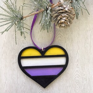 Nonbinary Pride Ornament, Nonbinary Flag, Nonbinary Ornaments, Non-binary Pride Christmas Gifts ...