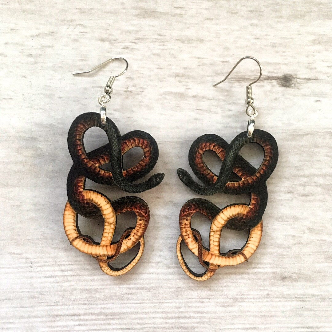 Snake Earrings, Coachwhip Witch Earrings, Weird Earrings, Witch Jewelry ...