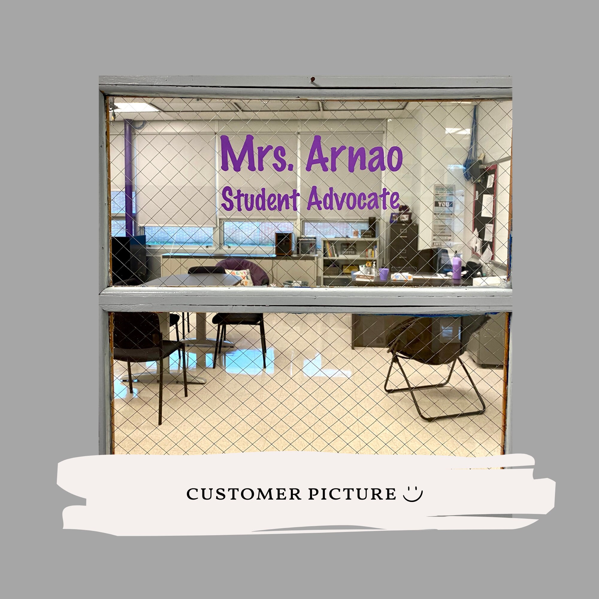 Personalized Office Door Name Decal, Office Window Cling Decal, Name ...