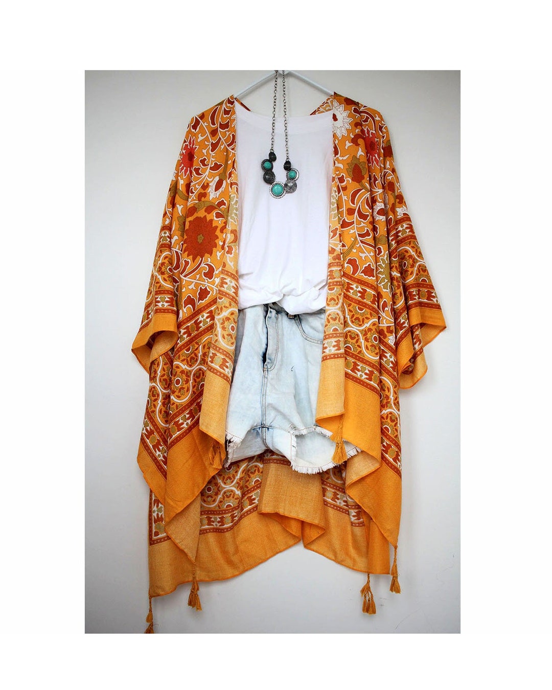 Mustard Boho Kimono Duster - Etsy