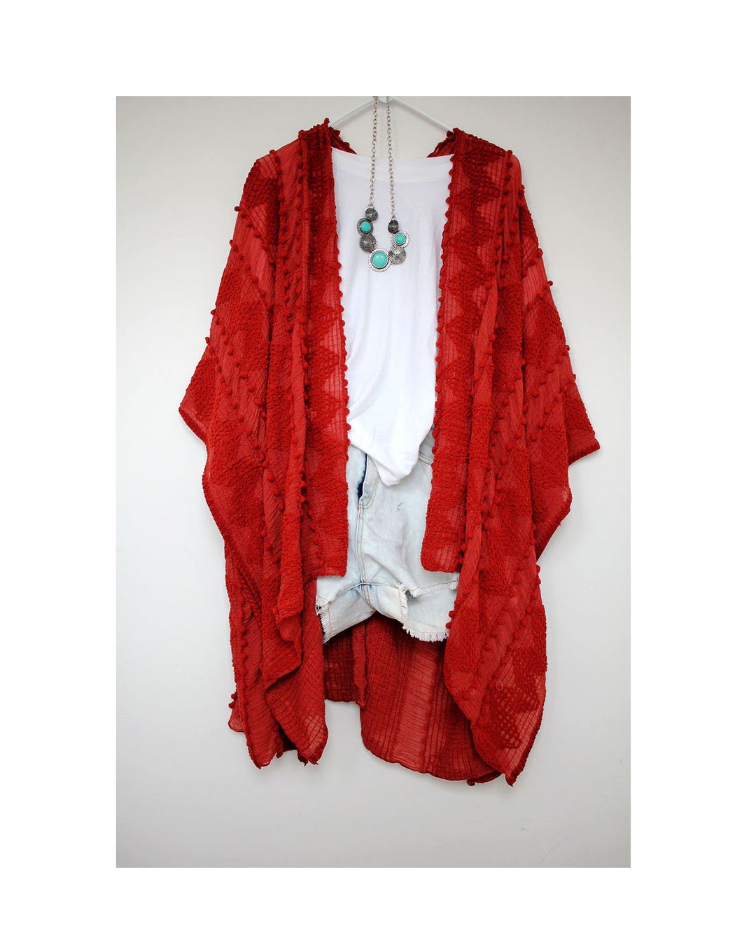 Rust Orange Boho Kimono Duster - Etsy