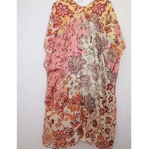 Kimono, Bohemian Autumn Fall Red Leaf Tree Kimono, Beautiful Flowy Soft ...