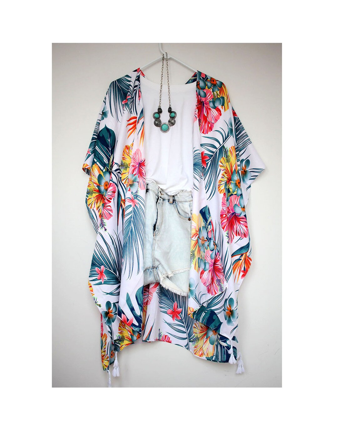 Tropical Floral Kimono Duster - Etsy