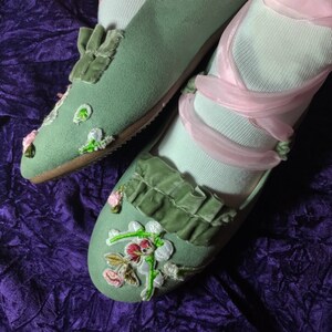 Regency Style Shoes With Embroidery - Etsy