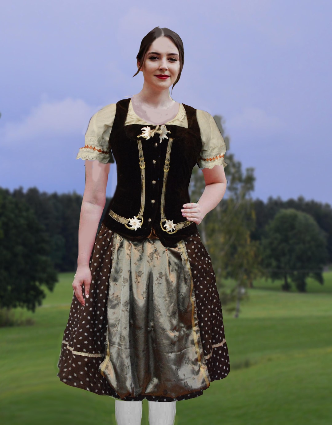 Dirndl "edelweiss", Historically Inspired, 5 Parts, Metal Boned Corset ...