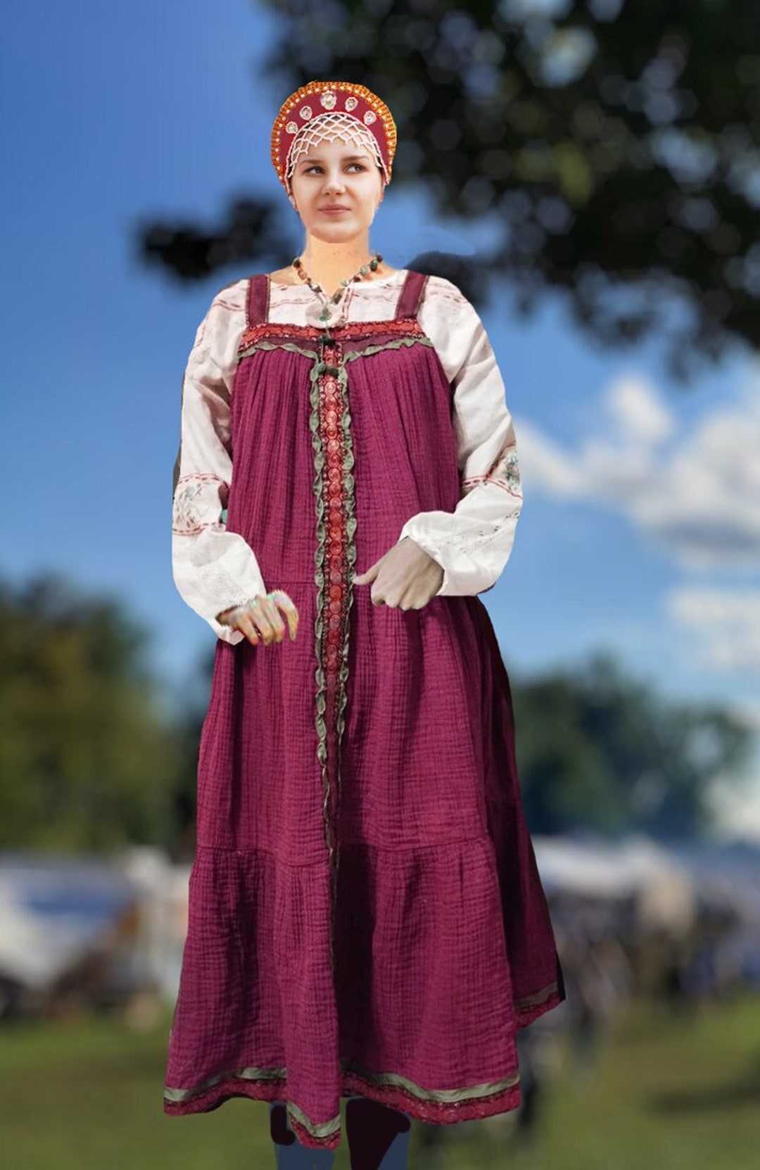 Slavic Russian Traditional Sarafan Dress Handmade - Etsy