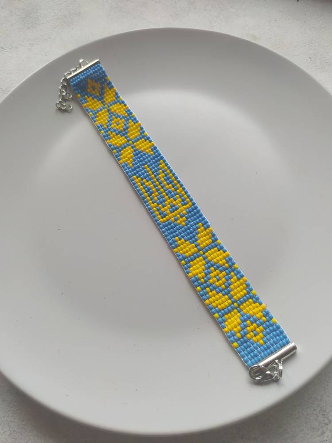 Patriotic Bracelet Ukrainian Flag Bracelet Beaded Bracelet - Etsy