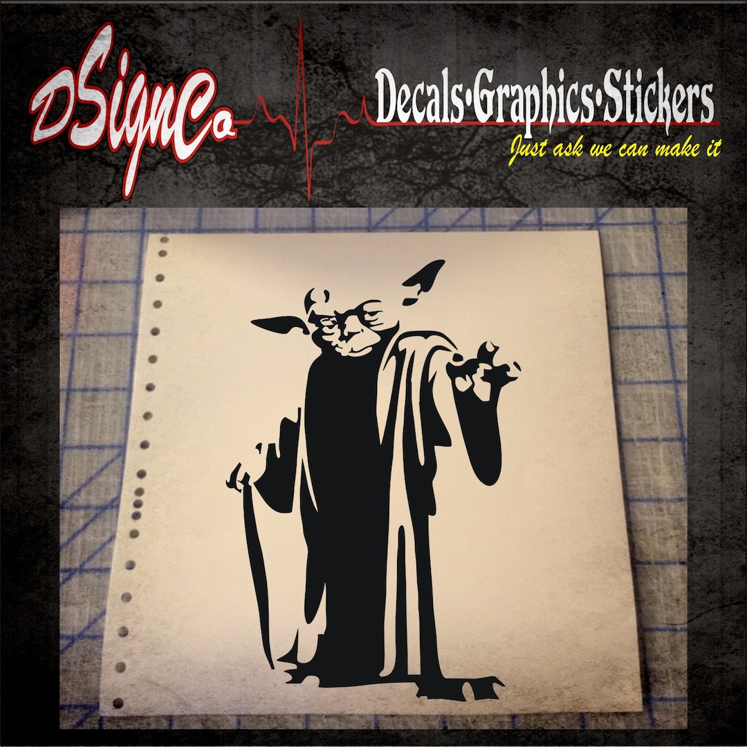 Star Wars Yoda Vinyl Decal Sticker - Etsy