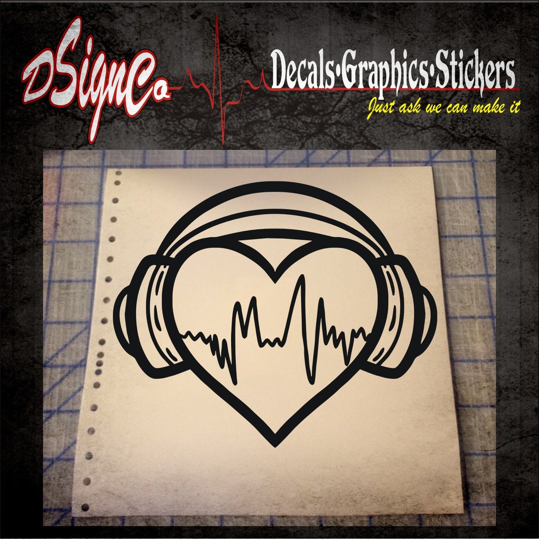 Heartbeat Vinyl Decal Sticker - Etsy