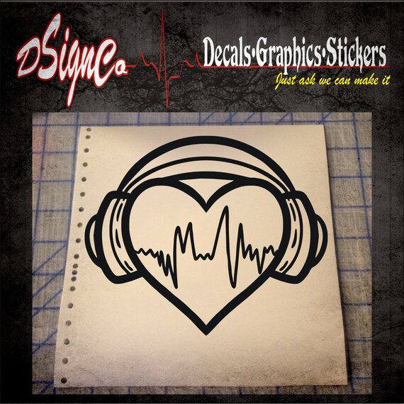 Heartbeat Vinyl Decal Sticker | Etsy