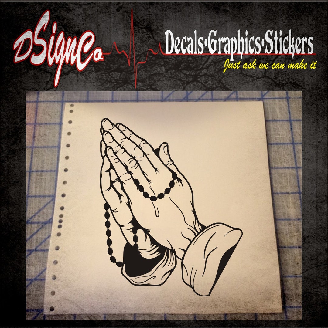 Prayer Hands Vinyl Decal Sticker - Etsy