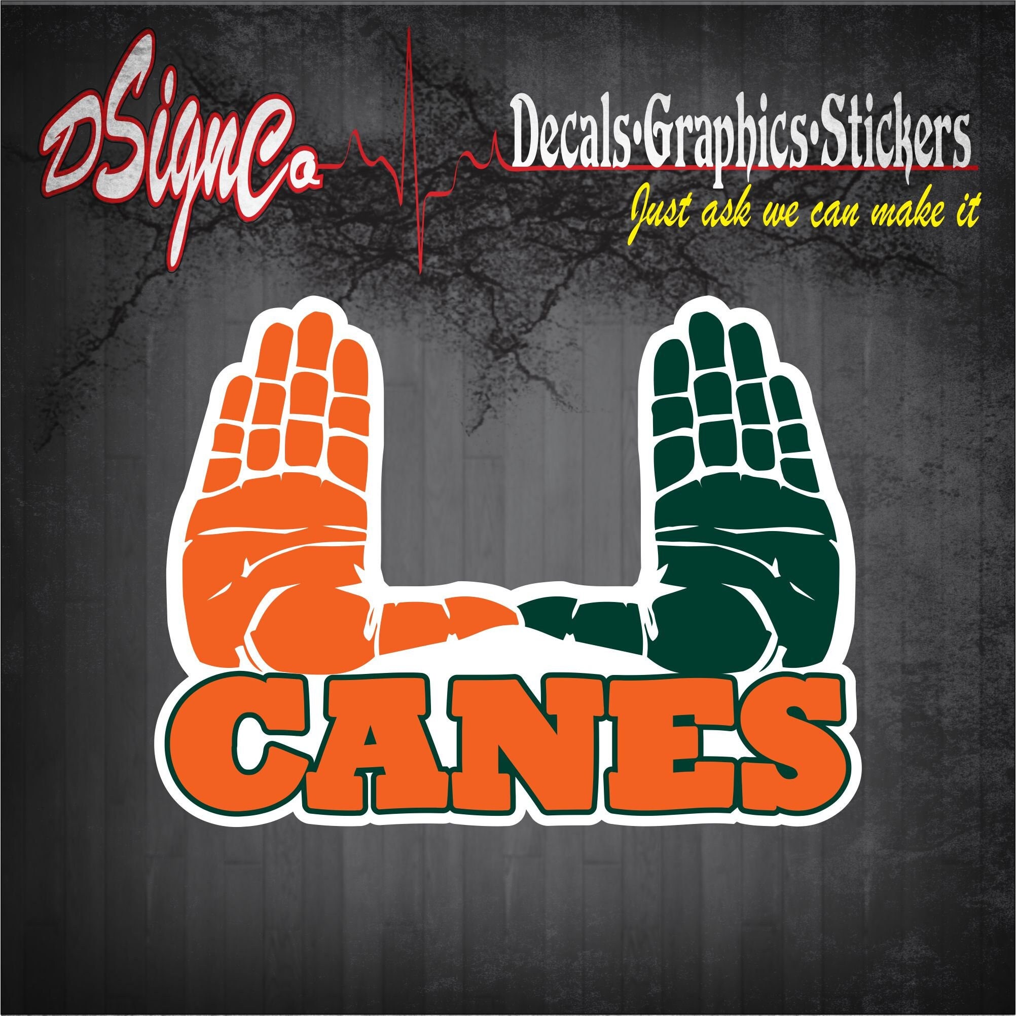 University of Miami Color Vinyl Decal Sticker - Etsy