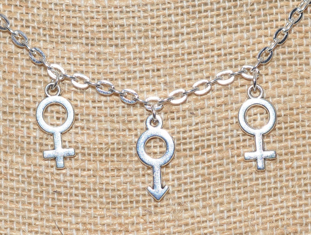Hot Wife Necklace Threesome Necklace Fmf Necklace Silver Necklace