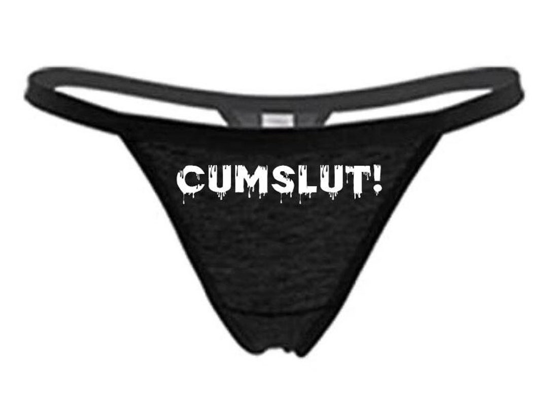 CUMSLUT Zwarte String Kies uw tekst kleur Aangepaste Slipjes Sexy ...