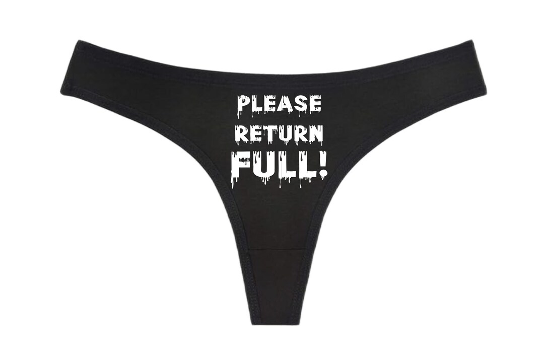 PLEASE RETURN FULL! Black Thong - Choose Your Text Color - Customized ...