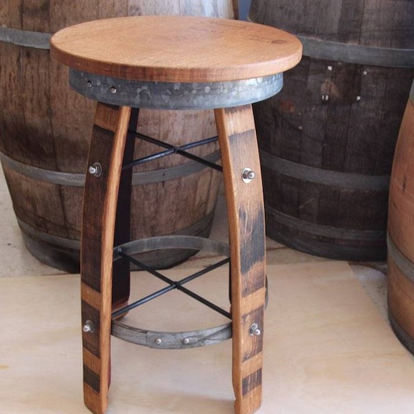 Whiskey Barrel Bar Stools - Etsy