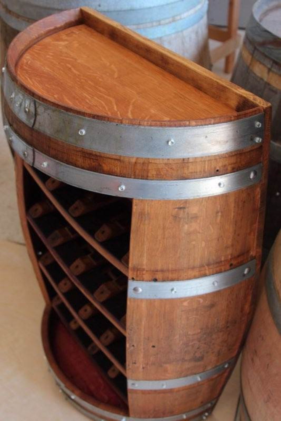 Half Barrel Wine Rack - Etsy