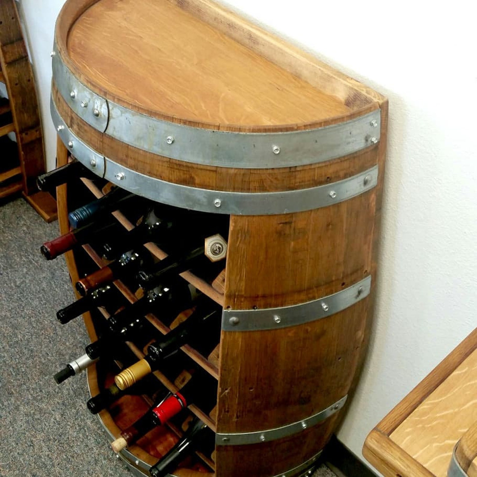 Half Barrel Wine Rack - Etsy