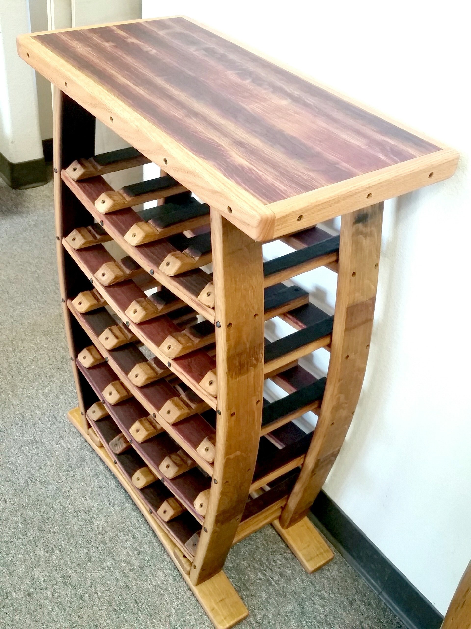 Farmhouse/chic/rustic Hand Crafted Wine Rack From Retired Wine Barrels ...