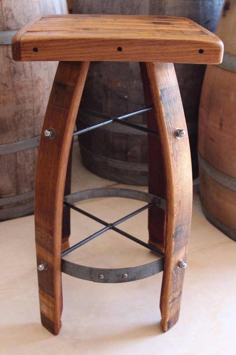 Wine Barrel Stool Wooden Stool Rustic Stool Bar Stool Farm - Etsy