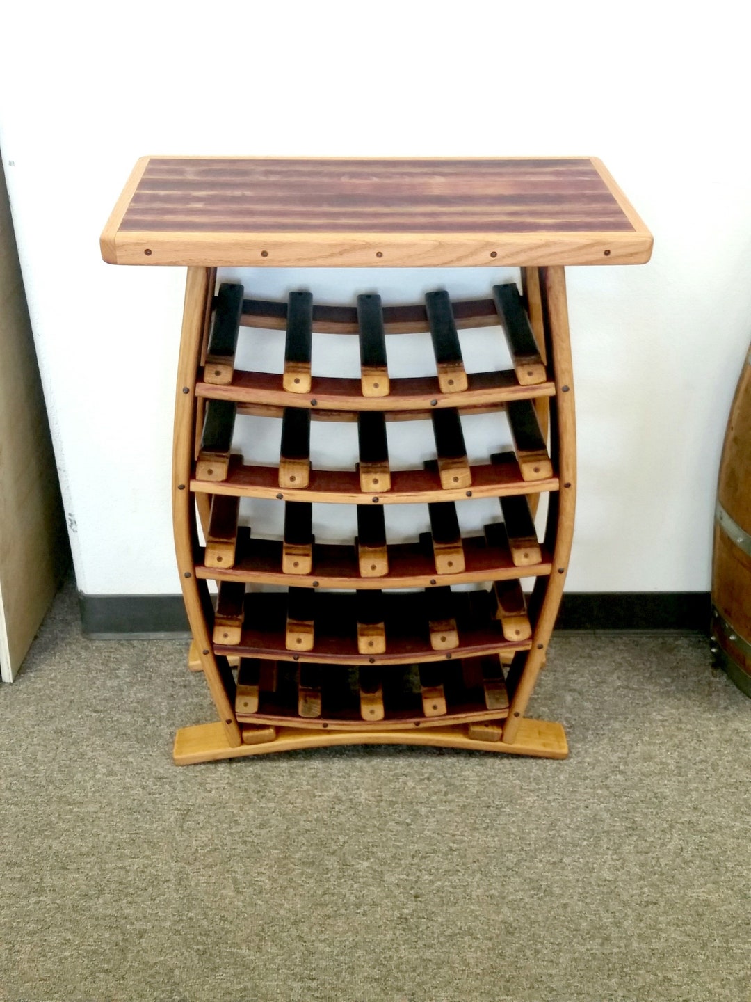 Farmhouse/chic/rustic Hand Crafted Wine Rack From Retired Wine Barrels ...