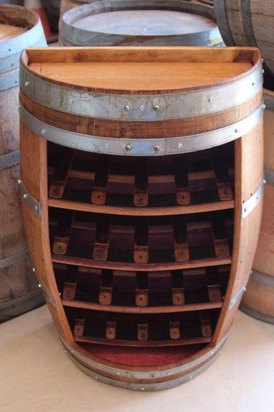Half Barrel Wine Rack - Etsy