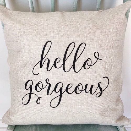 Hello Gorgeous Pillow Cover Girls Bedroom Decor 20x20 - Etsy