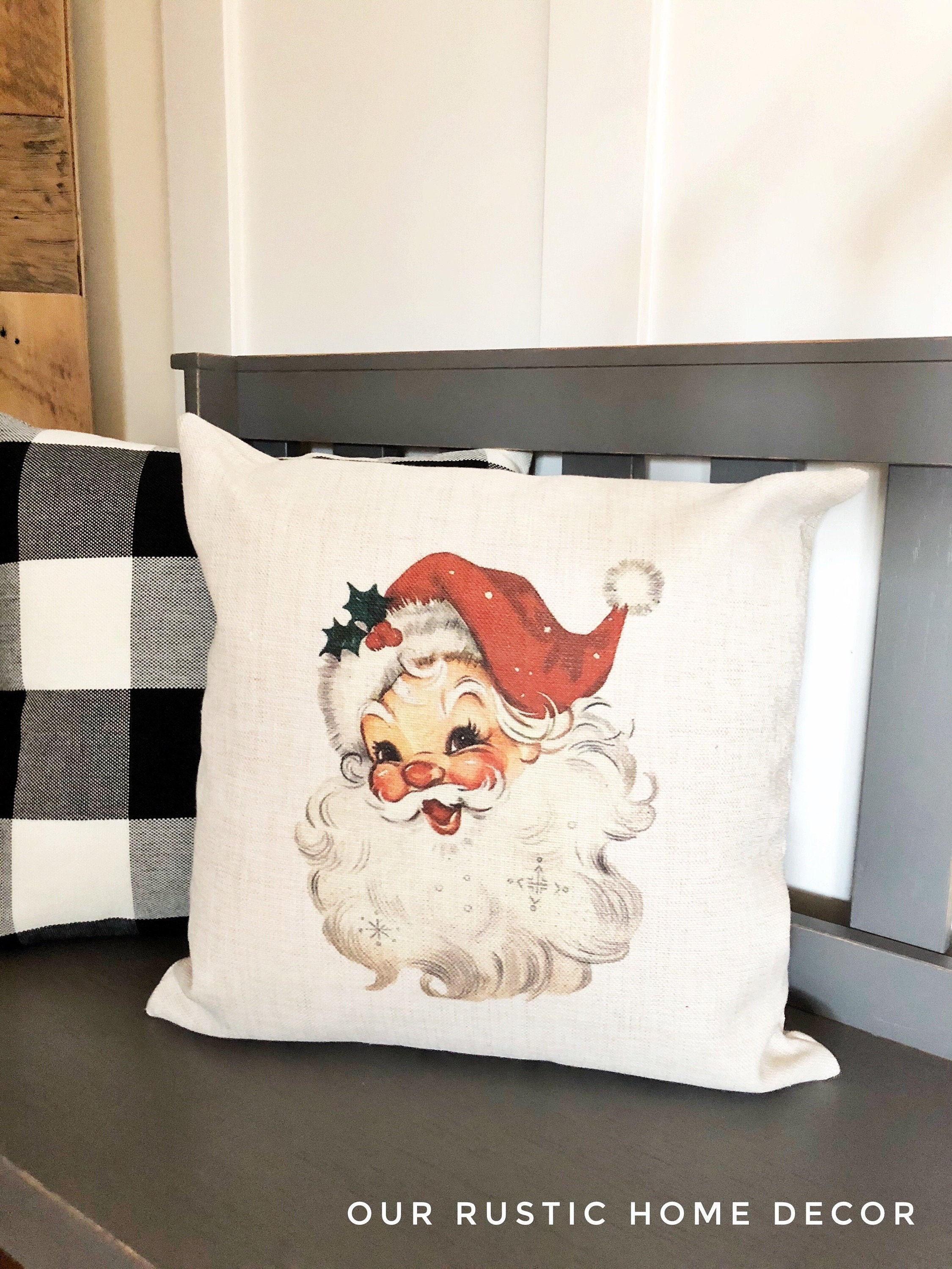Santa Pillow Cover Christmas Pillows Christmas Santa - Etsy
