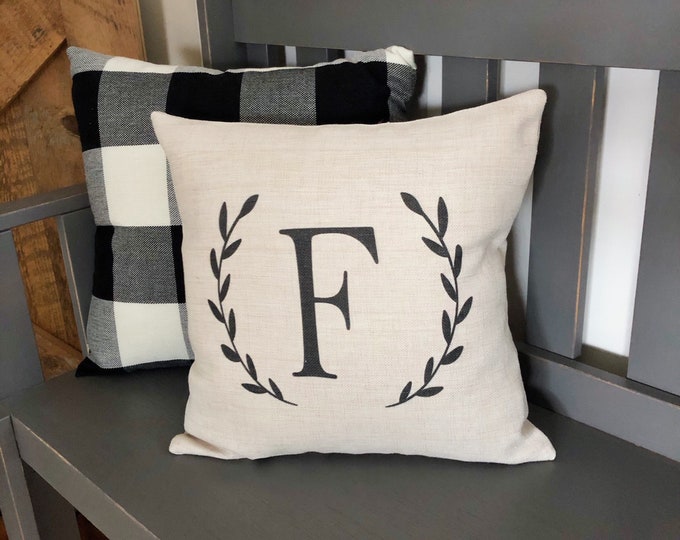 Wedding Gift Initial Pillow Cover personalized Letter Pillow Cover ...