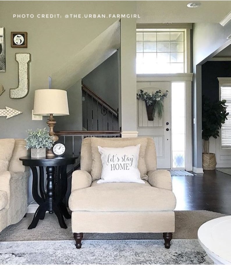 Let's Stay Home Farmhouse Pillows Farmhouse Decor Pillow - Etsy