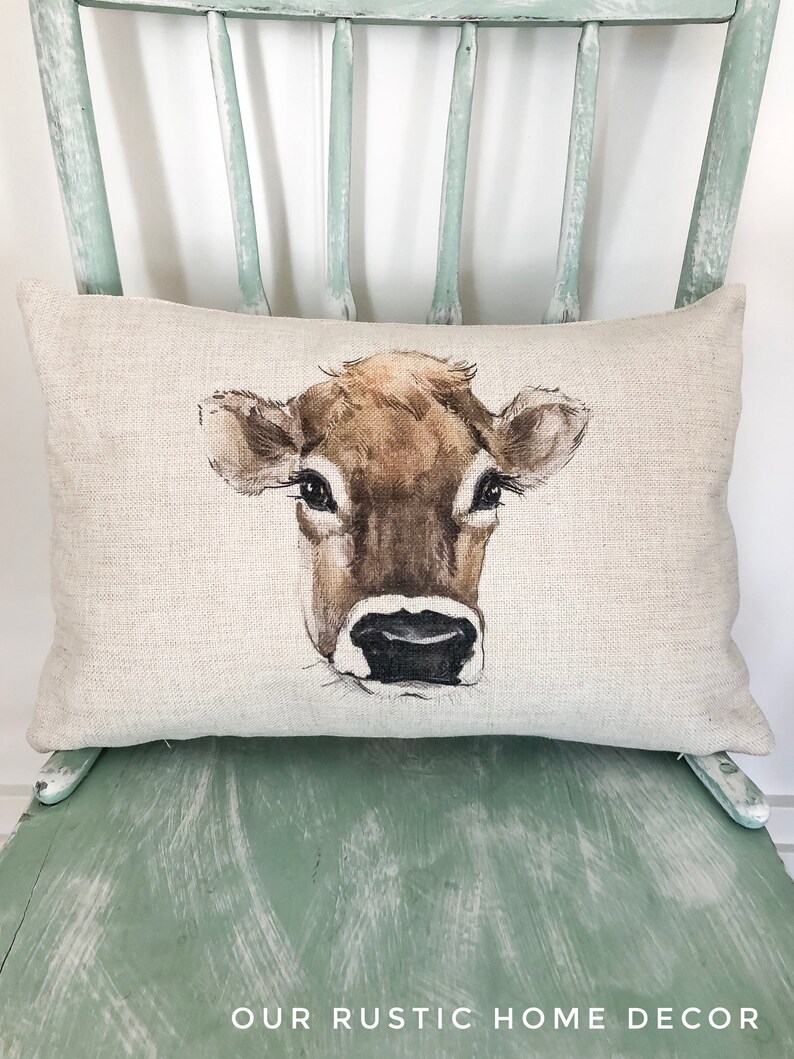 Cow Farmhouse Pillows Farmhouse Pillow Cover Farm Animal - Etsy