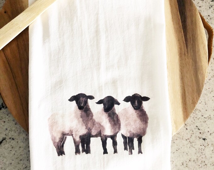 Sheep Farmhouse Decor Tea Towel - Sheep Tea Towel - Barn Animals Flour ...