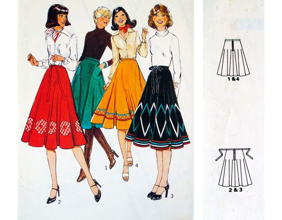 Full Flared Skirt VINTAGE Sewing Pattern UNCUT : Style 1771 - Seventies ...