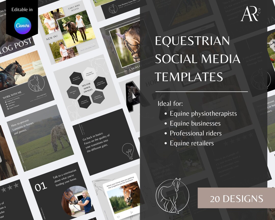 Equestrian Social Media Post Templates | 20 Horse Themed Designs ...