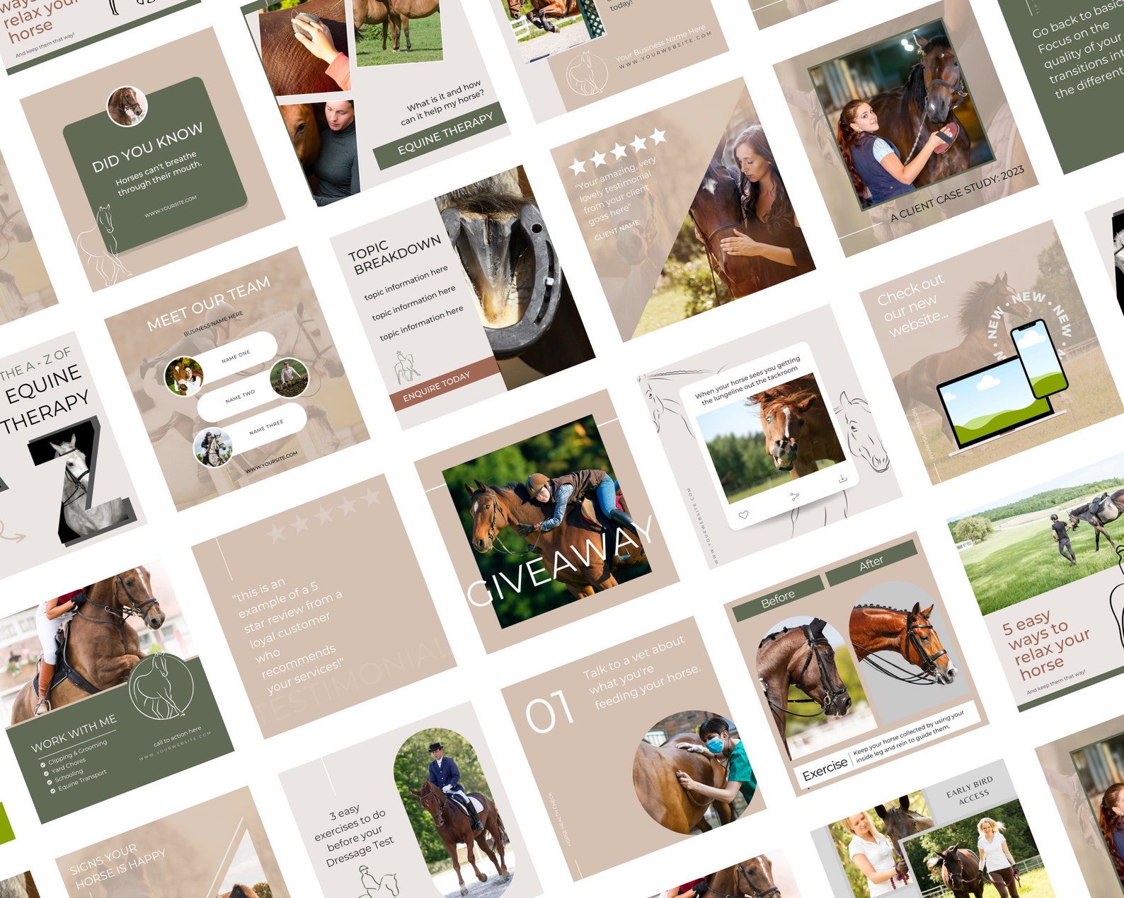 Horse Social Media Post Templates Download | 30 Horse Themed Designs ...