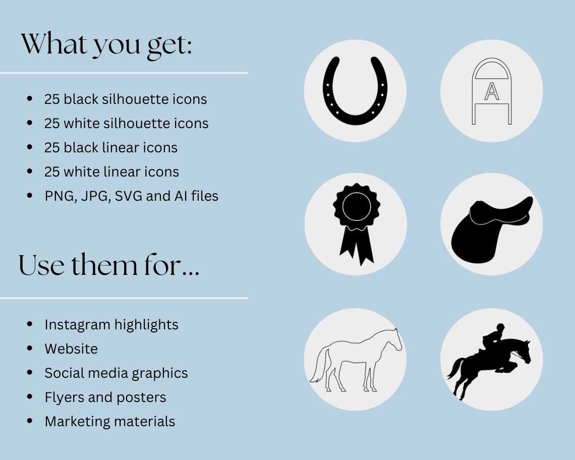 100 Equestrian Icons, Equine Icons, Horse Graphics, Equestrian ...
