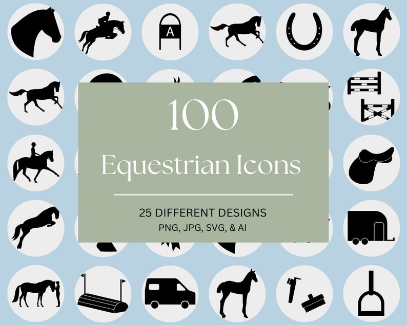 100 Equestrian Icons, Equine Icons, Horse Graphics, Equestrian ...