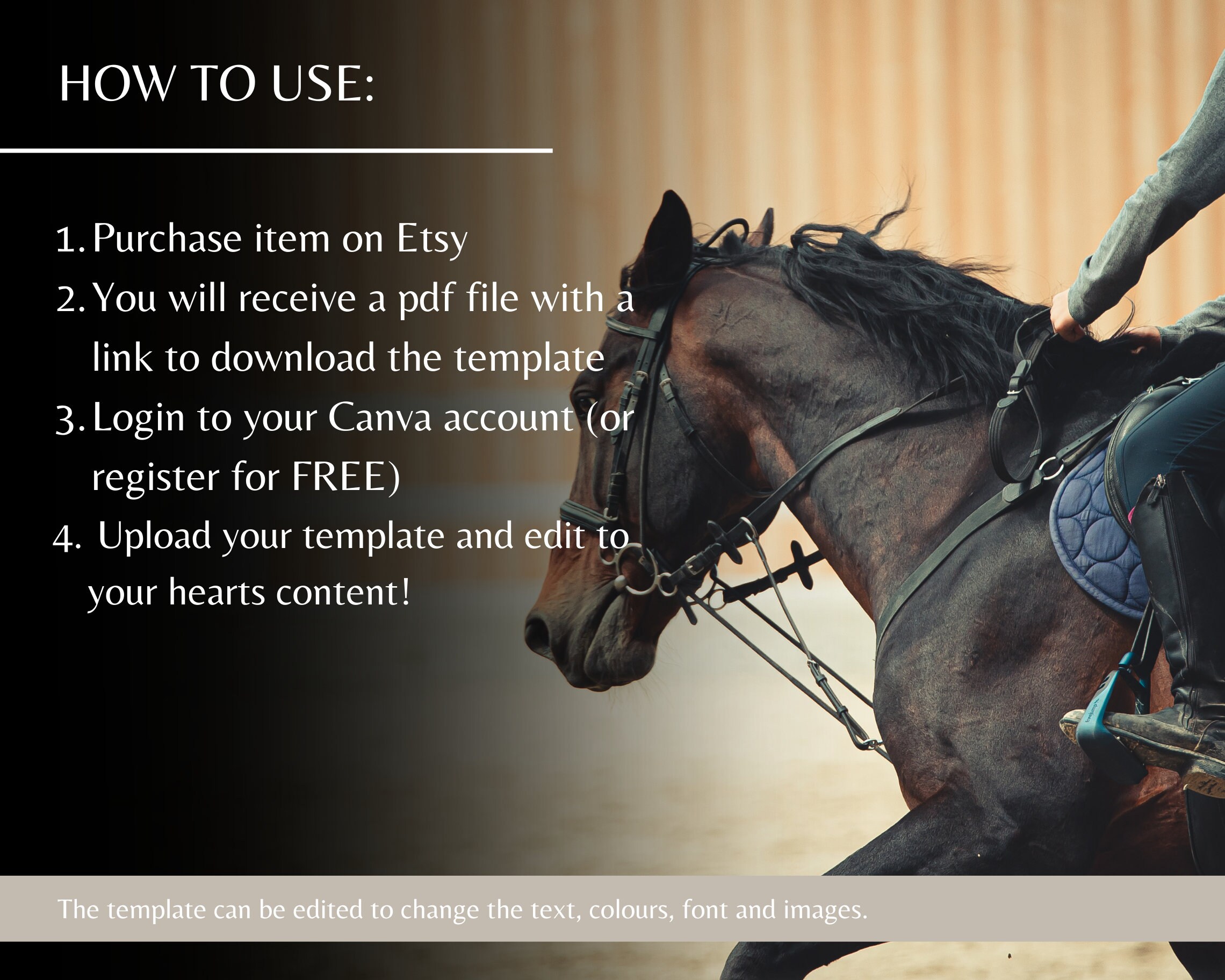 Horse Rider Business Card | Equine Business Card Editable Template for ...