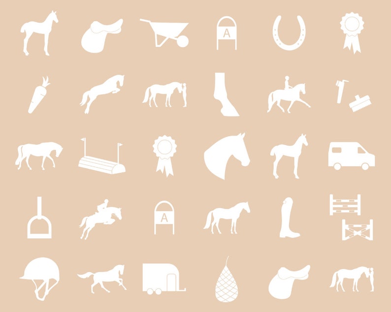 100 Equestrian Icons, Equine Icons, Horse Graphics, Equestrian ...