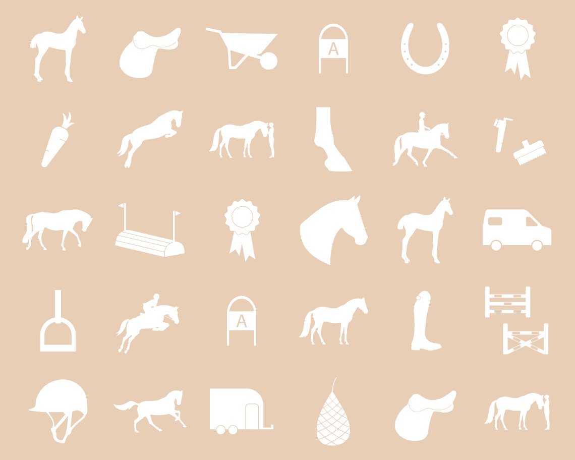 100 Equestrian Icons, Equine Icons, Horse Graphics, Equestrian ...