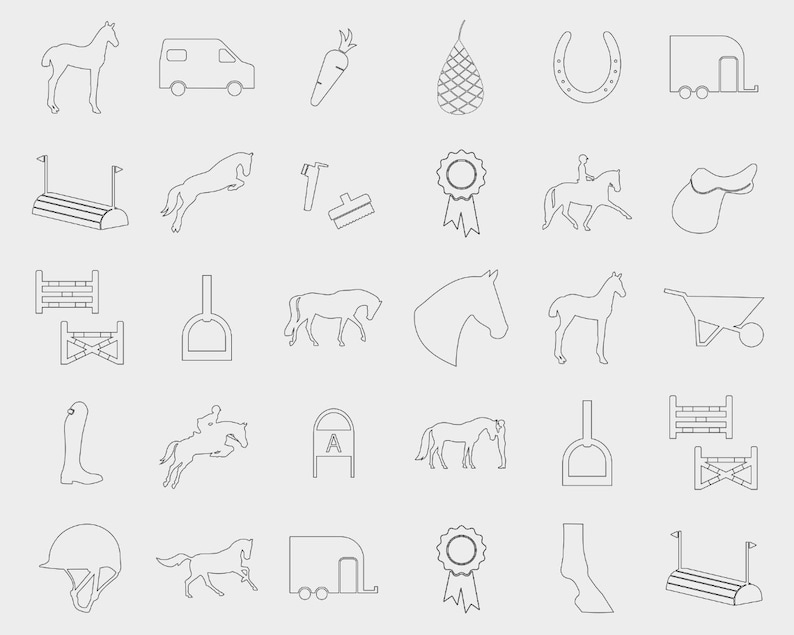 100 Equestrian Icons, Equine Icons, Horse Graphics, Equestrian ...
