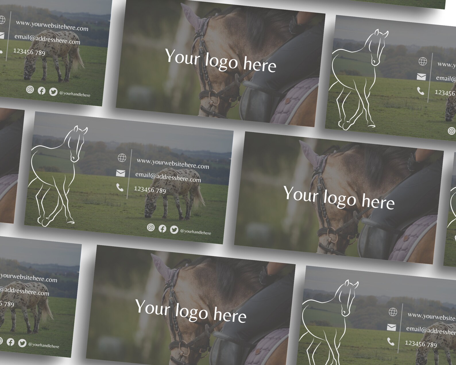 Equestrian Business Card Design, Horse Business Card, Equine Business ...