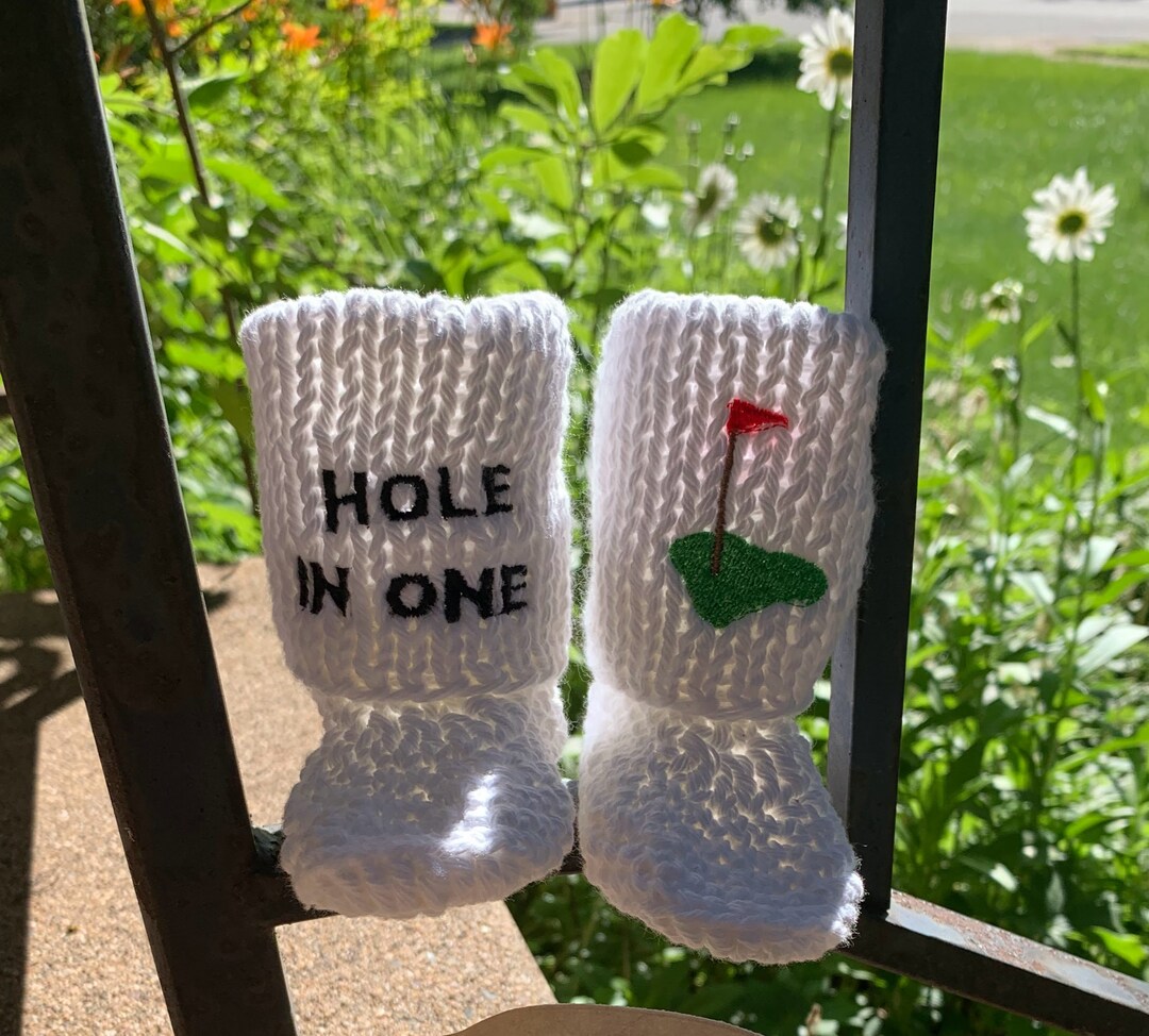 Personalizable Golf Baby Booties ~ Hole in One Baby Booties ~ Humor ...