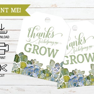 Teacher Appreciation Gift Tag Printable, Thanks for Helping Me Grow ...
