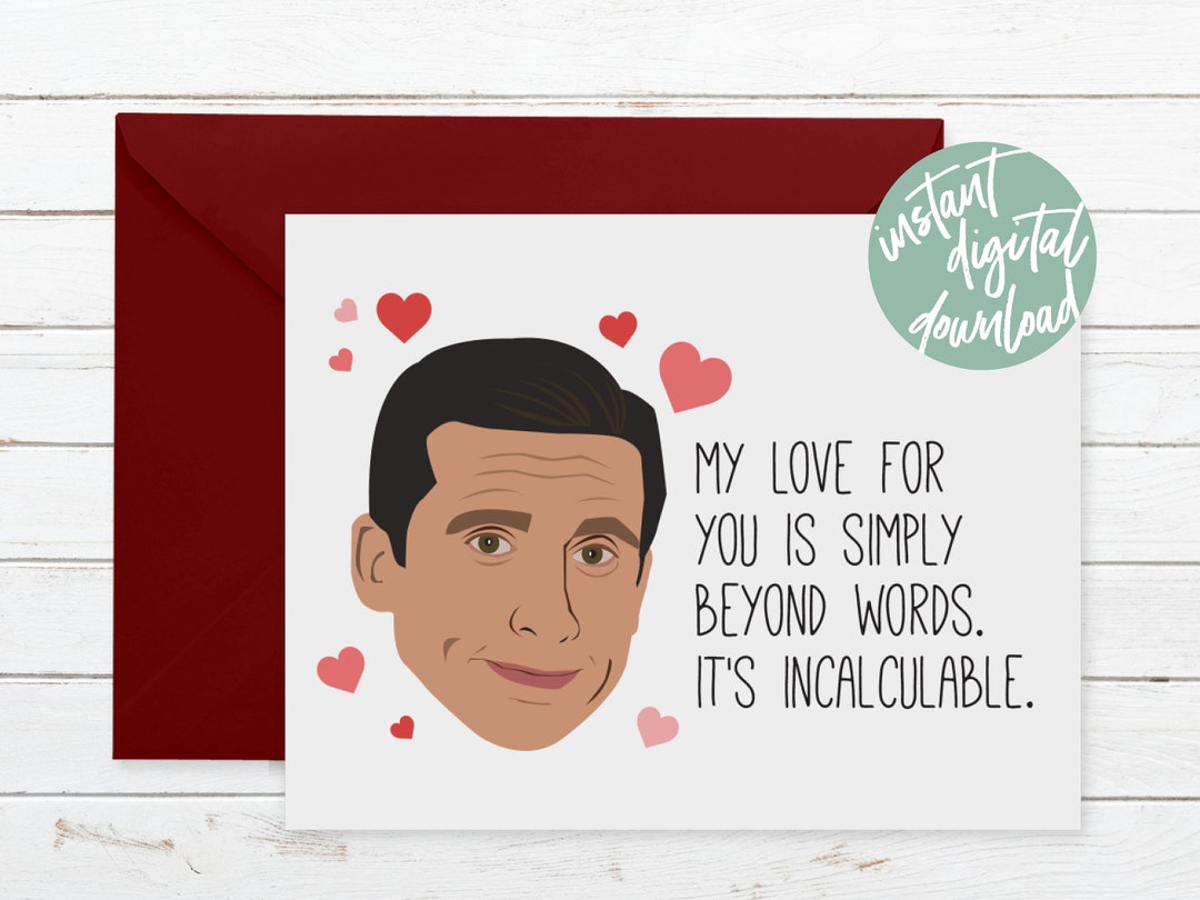 Incalculable Michael Scott Printable Valentine, Instant Download, the ...