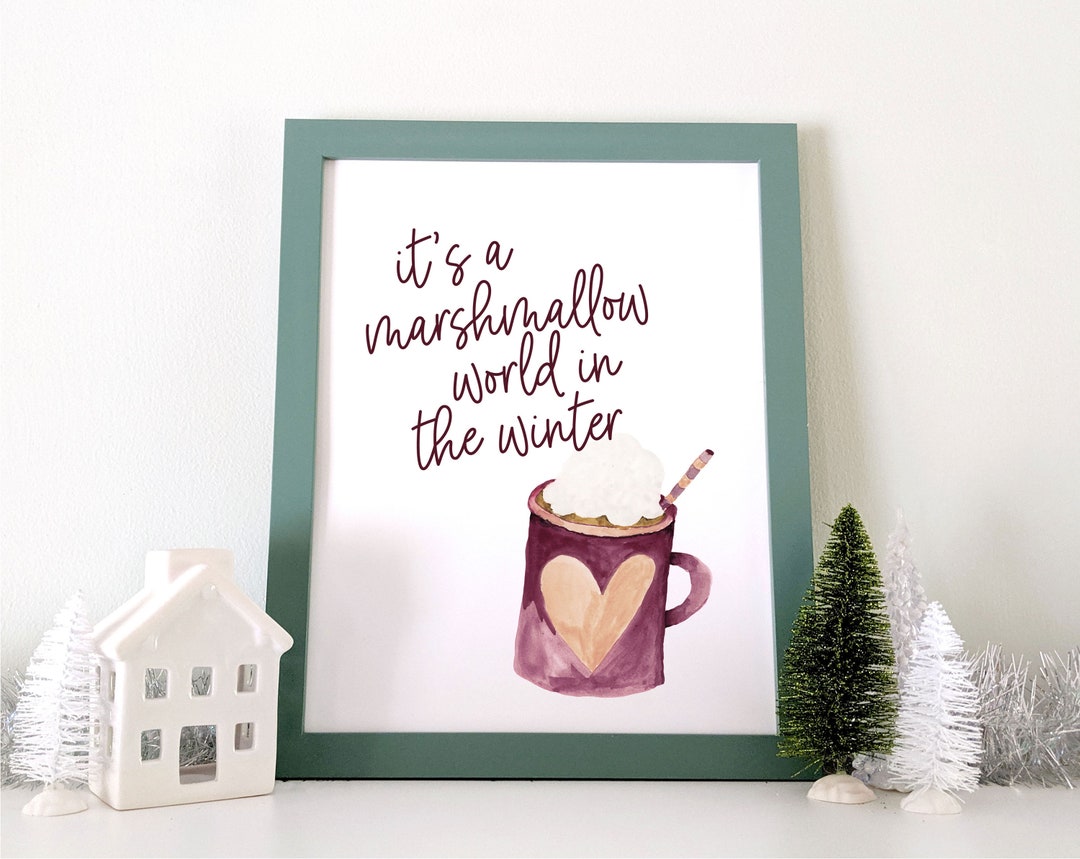 It's a Marshmallow World Print Sign Christmas Wall Art - Etsy