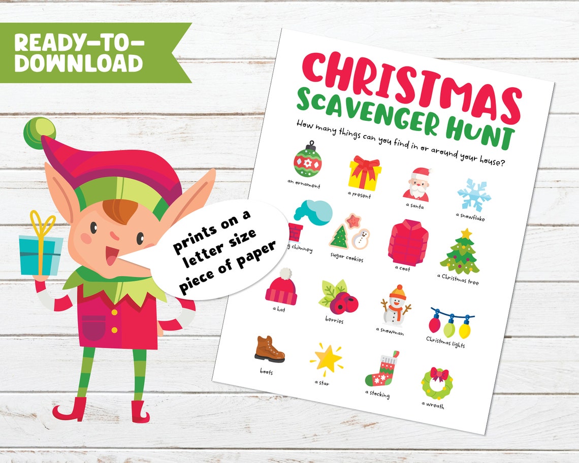 Elf Scavenger Hunt Printable Printable Elf Activity Instant - Etsy