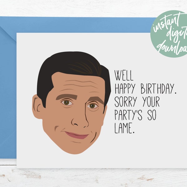 Funny Birthday Card the Office Printable - Etsy